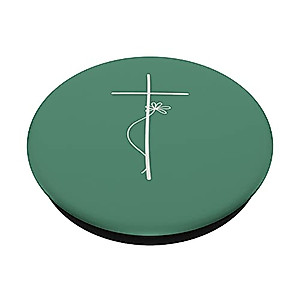 Cross With Flower Jesus Floral Minimalist Line Art Women PopSockets Swappable PopGrip