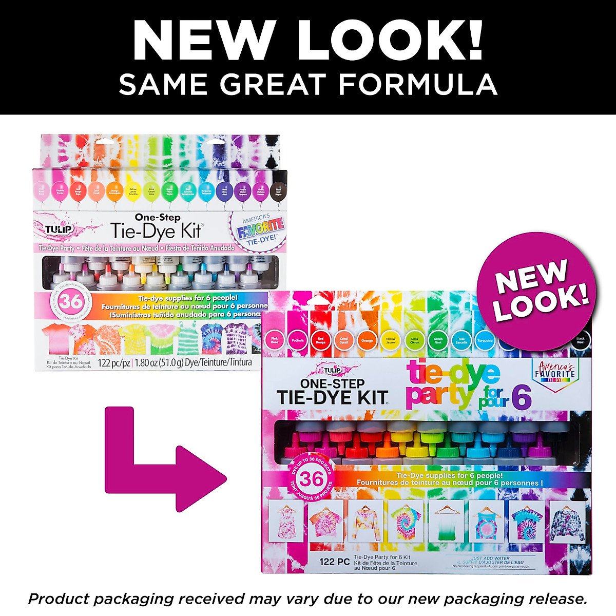 Tulip One-Step Tie-Dye Kit Party Supplies, 18 Bottles Tie Dye, Rainbow, 1 Count (Pack of 1)