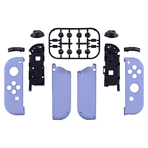eXtremeRate DIY Replacement Shell Buttons for Nintendo Switch & Switch OLED, Light Violet Custom Housing Case with Full Set Button for Joycon Handheld Controller [Only The Shell, NOT The Joycon]