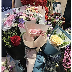 BBJ WRAPS Korean Flower Wrapping Paper Roll Florist Bouquet Supplies Waterproof Floral Wrapping Paper For Fresh Flowers, 23.6 Inch x 66 Feet (Black)