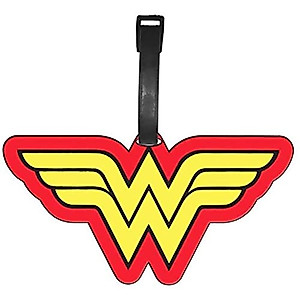 Silver Buffalo DC Comics Wonder Woman Symbol Luggage Tag and Suitcase Label, 4 x 4 inches