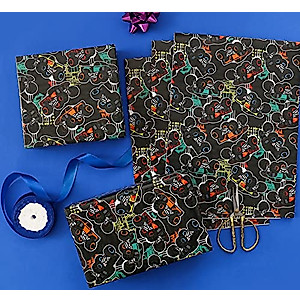 U'COVER Monster Truck Birthday Wrapping Paper for Kids Boys 3-Large Black Racing Car Gift Wrapping Paper for Men Baby Shower Holiday with Cut Line Folded Flat Gift Wrap Sheet 27 * 39.4inch