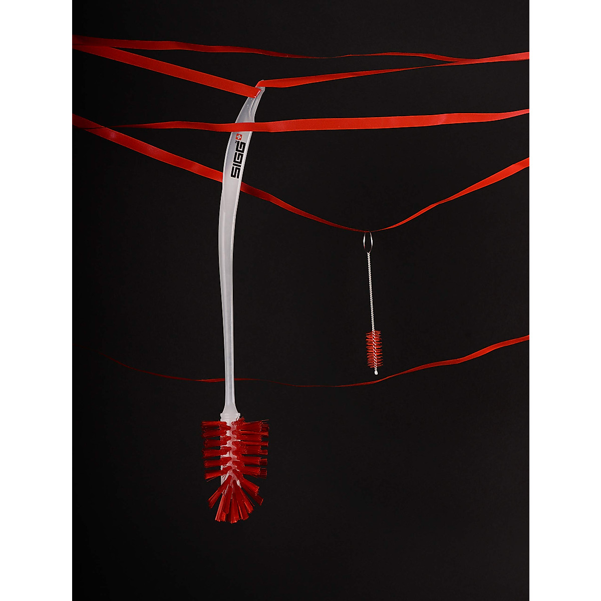 Sigg Cleaning Brush - Designed for All Water Bottles - Dishwasher Safe - BPA Free - Lightweight - White and Red, 1pack