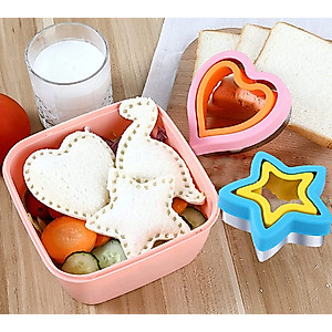 Sandwich Cutter and Sealer, 22 Pcs Uncrustable Sandwich Maker for Kids, Decruster Sandwich Maker, Bread Cookie Cutters for Kids Lunch Box (Multi)