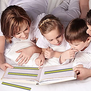 32 Pieces Guided Reading Strips Highlight Strips Colored Colorful Bookmark - Helps with Dyslexia for Children and Teacher Teaching (Yellow)