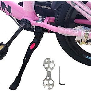 VECKUSON Kickstand for Kids Bike, Bicycle Kickstands Center Mount for 18 20 22 Inch Bicycles Adjustable Aluminum Alloy Kickstands for 18-22inch Mountain Bike/Road Bicycle/Adult Kid Bike/Sports Bike
