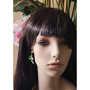 DianaL Boutique Tinkerbell Fairy Earrings Green Crystal Wings Gift Boxed Tinker Bell