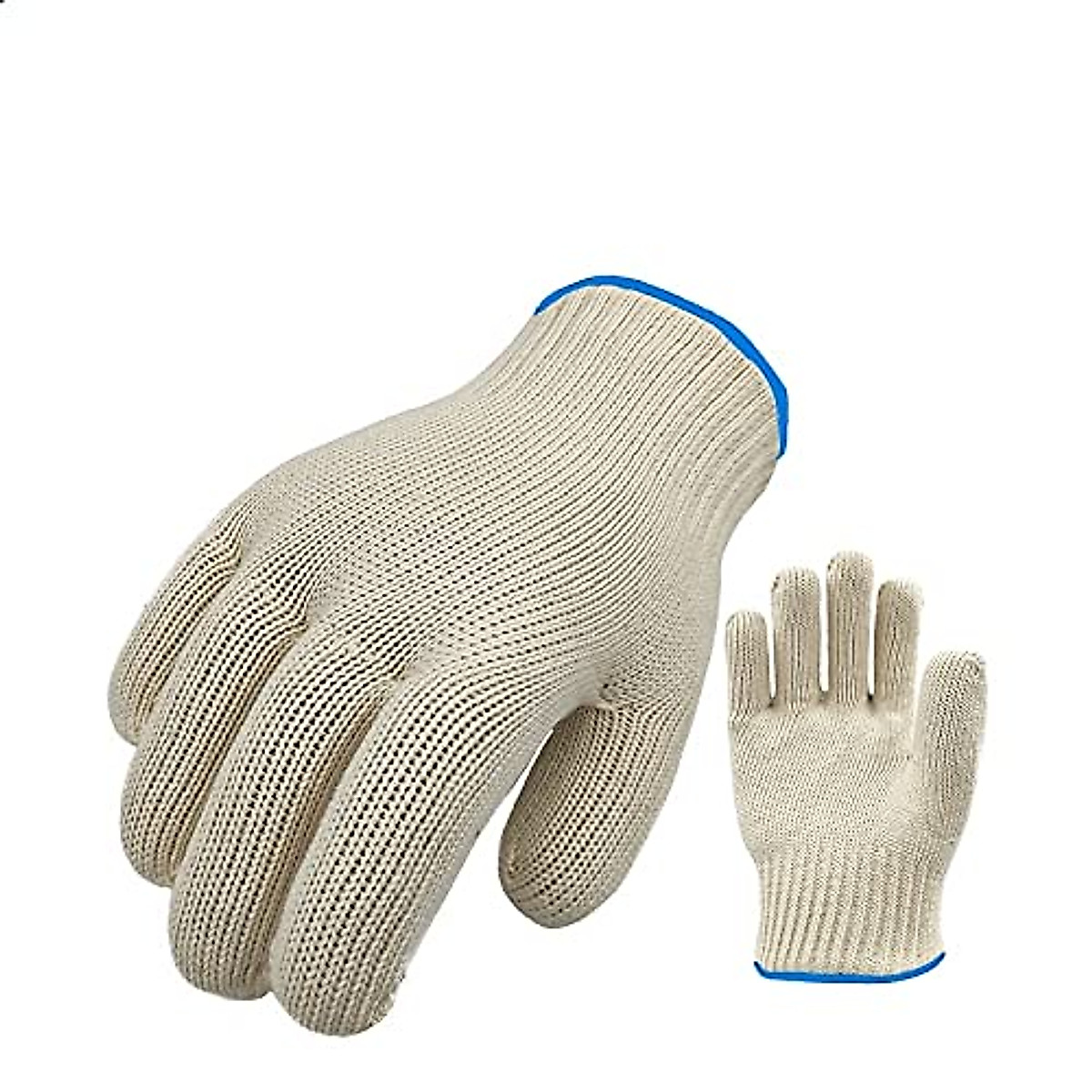 Heat Resistant Oven Mitts, Yarn High Temperature Resistant Kitchen Gloves with Fingers, Durable Gloves for Oven BBQ Garden Work (2 Pair, Orange+White)