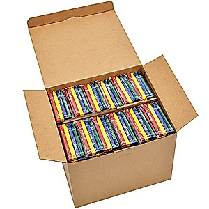 Madisi Crayons Bulk Pack, Regular Size, 4 Colors, cellophane 250 Packs, 1000 Count