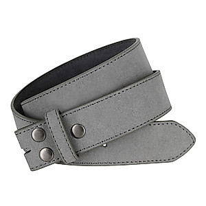 Square Buckle Casual Jean Suede Leather Belt 1 1/2" Wide (Gray, 34)