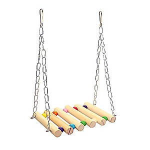 Jalin Parrot Bird Cage Accessories Solid Wood Platform Platform Rest Table Pet Bird Supplies (Primary Color Ladder)