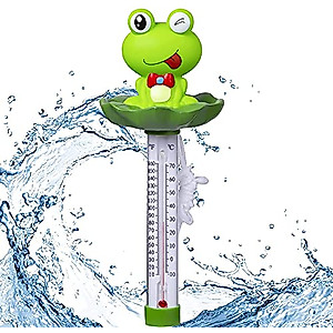 Doli Yearning Floating Swimming Pool Thermometer, Pond Water Thermometer with String, Baby Pool Thermometer, Shatter Resistant, for Outdoor & Indoor Swimming Pools, Spas, Hot Tubs Frog