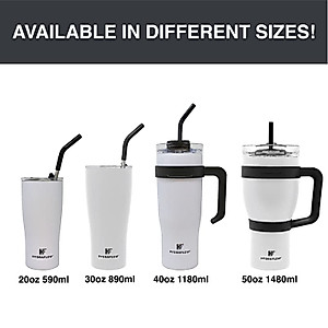 HYDRAFLOW Capri - 40oz Tumbler with Straw and Handle - Triple Wall Vacuum Insulated Tumbler - Insulated Smoothie Cup - Stainless Steel Tumbler - Reusable Tumbler with Lid - Khaki