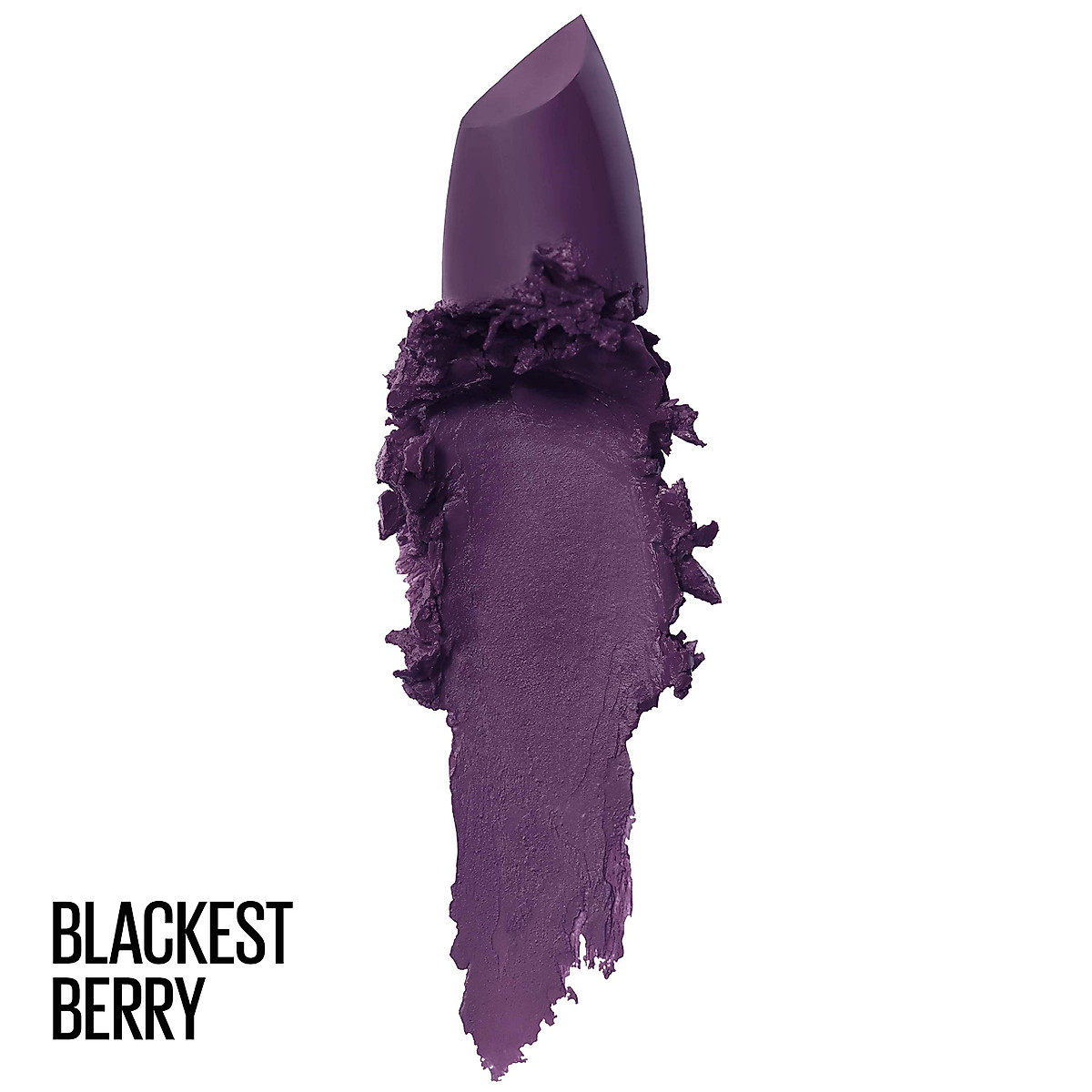 Maybelline Color Sensational Lipstick, Lip Makeup, Matte Finish, Hydrating Lipstick, Nude, Pink, Red, Plum Lip Color, Blackest Berry, 0.15 oz; (Packaging May Vary)