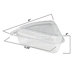 MT Products Hinged Medium Shallow Plastic Pie/Cheesecake/Cake Slice Container for 9 inch Pies Pack of 20
