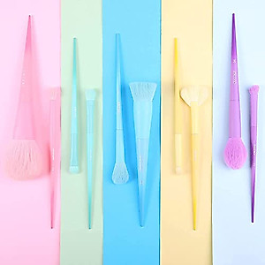 Docolor Makeup Brushes 17 Pcs Colourful Makeup Brush Set Premium Gift Synthetic Kabuki Foundation Blending Face Powder Blush Concealers Eyeshadow Rainbow Make Up Brush Set - Dream of Color