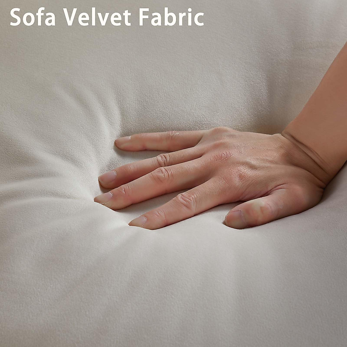 Halofe Classic Chesterfield Sofa, 80.31" Modern Velvet 3 Seater Sofa Couch with 2 Pillows, Tufted Back Chesterfield Settee Sofas with Rolled Arms and Nailhead Trim for Living Room, Office (White)