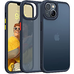 TORRAS Shockproof Designed for iPhone 13 Mini Case, 8 FT Military Drop Protection Translucent Hard PC Back with Soft Edge Protective Slim 13 Mini Phone case, Matte Black