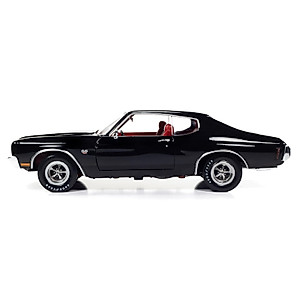 1970 Chevy Chevelle SS Tuxedo Black with White Stripes and Red Interior Hemmings Muscle Machines Magazine Cover Car (May 2011) "American Muscle Series 1/18 Diecast Model Car by Auto World AMM1317