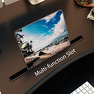 Lubvlook Standing Desk Converter, 47" Height Adjustable Sit Stand Desk Riser for Dual Monitors with Keyboard Tray, Black, SD10L