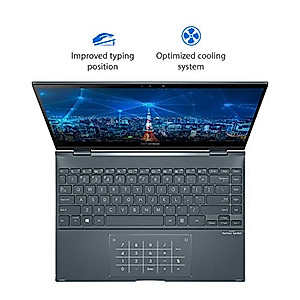 ASUS ZenBook Flip 13 OLED Ultra Slim Convertible Laptop, 13.3” Touch, Intel Evo Platform Core i5-1135G7 Processor, 8GB RAM, 512GB SSD, Windows 10 Home, AI Noise-Cancellation, Pine Grey, UX363EA-DB51T