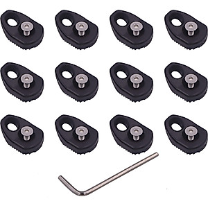 METER STAR 12 Pack of Kayaking Canoeing Rafting Nylon Single Eyelet Tie Down Loop Safety Anchor Deck Fitting with 304 M4 Screw Kit,Give Free Install Tools