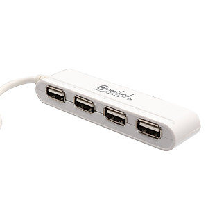 Connectland Utlra Slim USB 2.0 High-Speed 4 Port HUB with On Off Switch for Desktop and Laptops Windows Mac Linux CL-U2MNHUB-4W