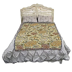 Pure Country Weavers William Morris Cray Butterscotch Blanket - Arts & Crafts - Gift Tapestry Throw Woven from Cotton - Made in The USA (72x54)