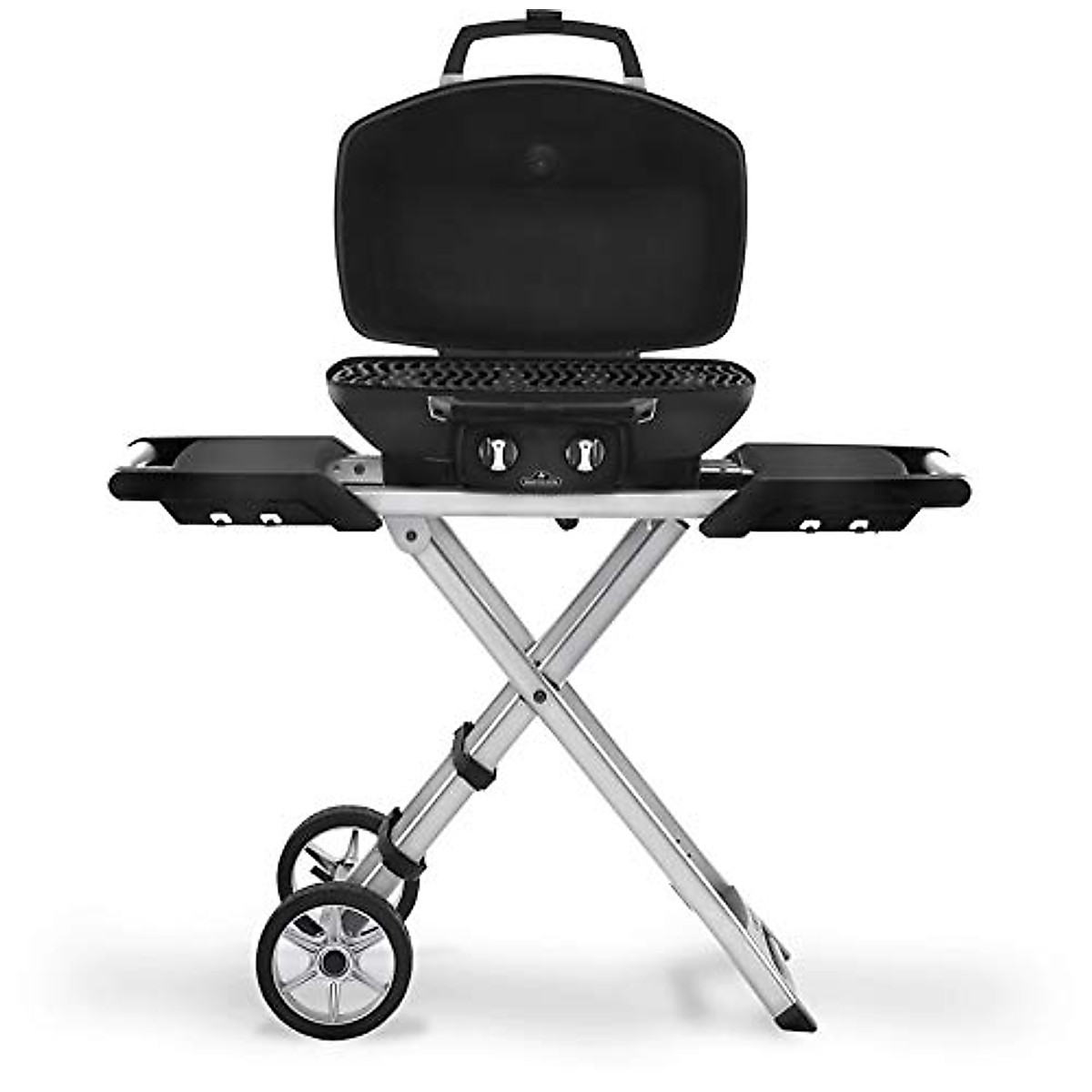 Napoleon Travelq Portable Propane Gas BBQ - PRO285X-BK - Includes Scissor Cart, Use for Tailgating, Camping, & Small Outdoor Spaces
