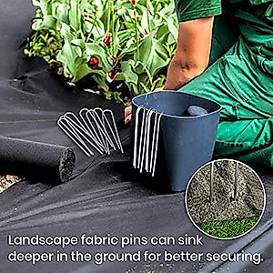 Landscape Staples 6 Inch Galvanized Garden Stakes 150 Pack,Garden Staples Heavy-Duty Sod Pins Anti-Rust Fence Stakes Securing Pegs for Barrier Fabric Irrigation Tubing Hose Weed