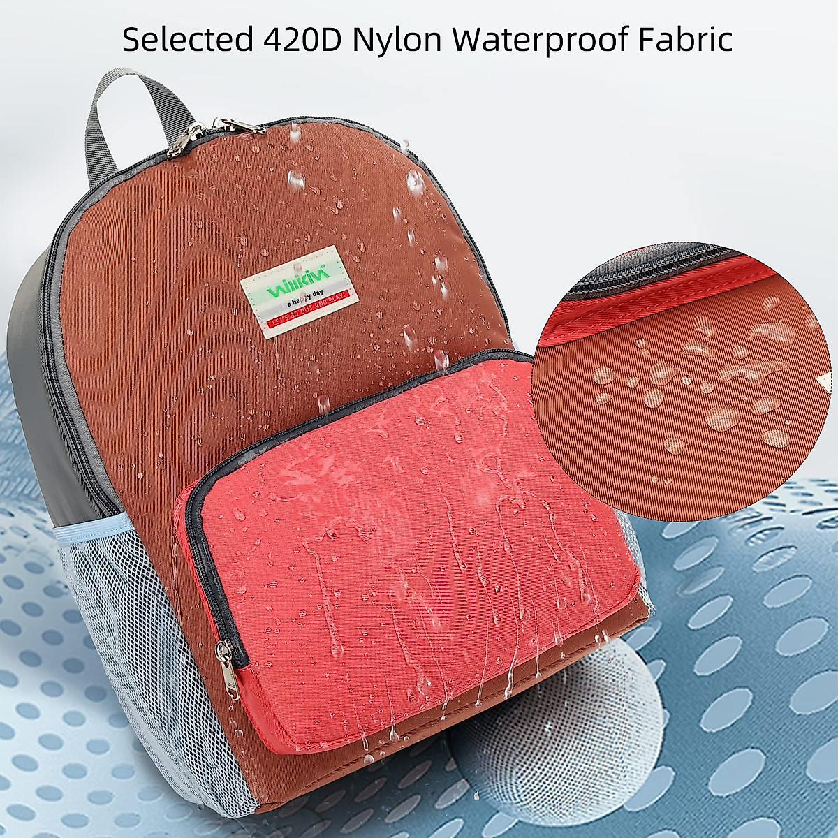 willikiva Waterproof Backpack for School Kids Backpack Bookbag Girls Boys Lightweight Travel Bag (Blue)