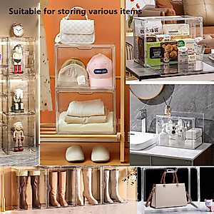 KAHIOE 1 Pack Transparent Storage Box Handbag Display Magnetic Organizer for Shoes, Book, Cosmetic, Toys, Dolls Hat, Handmade, Snack Container (1 PACK)