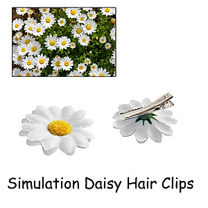 [12 Packed] Women Sweet Daisy Hairpin Side Bridesmaid Hair Clip Beach Wedding Flower Hair Accessory