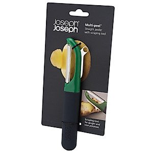Joseph Joseph Multi-Peel Straight Peeler Easy Grip Handles Stainless Steel Blade for Kitchen Vegetable Fruit, Green