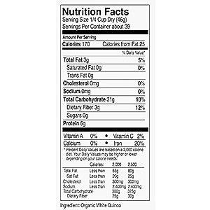 Anthony's Organic White Whole Grain Quinoa, 4 lb, Gluten Free & Non GMO