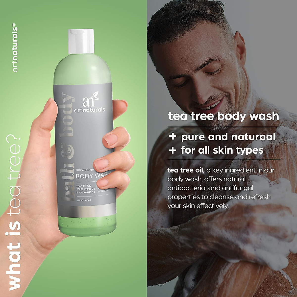 Artnaturals Tea Tree Body Wash, 12 Ounce