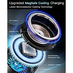 [Semiconductor Cooling] MagSafe Car Charger, ZeeHoo MagSafe Car Mount Charger Wireless Fast Charging for iPhone 14 13 12 Pro Max Mini,15W Cooling Charging Air Vent Phone Holder