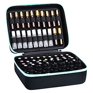 BES CHAN Essential Oil Carrying Organizer Storage Case (Carry Handle On Top) Holds 48-68 Small Bottle Box/Roller Bottles for 5ml 10ml 15ml 20ml 30ml /1oz with Free Writable Labels Opener