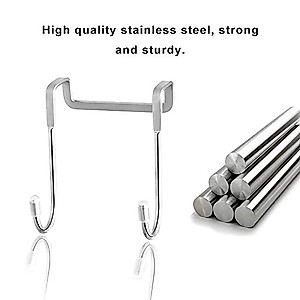 Envibe Shower Door Hooks, Cabinet Hooks, Shower Squeegee Hooks, Towel Hooks for Bathroom Frameless Glass Shower Door (Only for Doors up to 0.78" Thick, Please Measure Before Purchase). 4 Pack, Silver