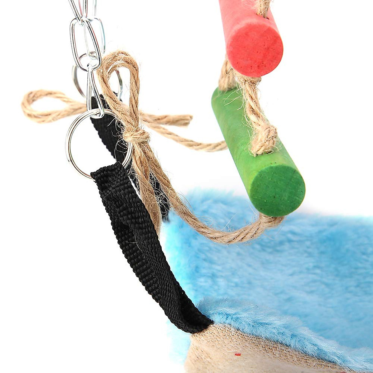 Pet Climbing Rope Net, Bird Climbing Rope Ladder Small Animal Ferret Parrot Rat Bird Swing Rope Hanging Net Cage Pets Swing Bed Toy for Birds Rats Hamster