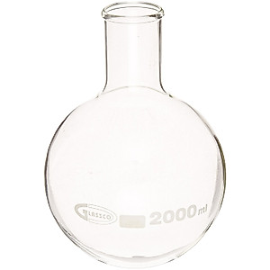 United Scientific™ FG4260-2000 Borosilicate Glass Round Bottom Boiling Flask | 2000mL (2L) Capacity | Designed for use in The Laboratory, Classroom, or Home
