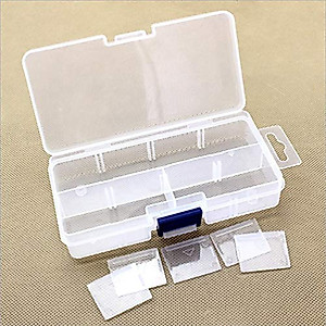 Healifty Plastic Storage Box 8 Grids Container Organizer Divider Grid Compartment with Lid for Jewelry Beads Earring Tool Fishing Hook Lures