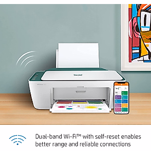 HP DeskJet 27 42e Series Wireless Inkjet Color All-in-One Printer - Print Copy Scan - Mobile Printing - USB Connectivity - Up to 7 ISO PPM - Up to 4800 x 1200 DPI - Sequoia + HDMI Cable