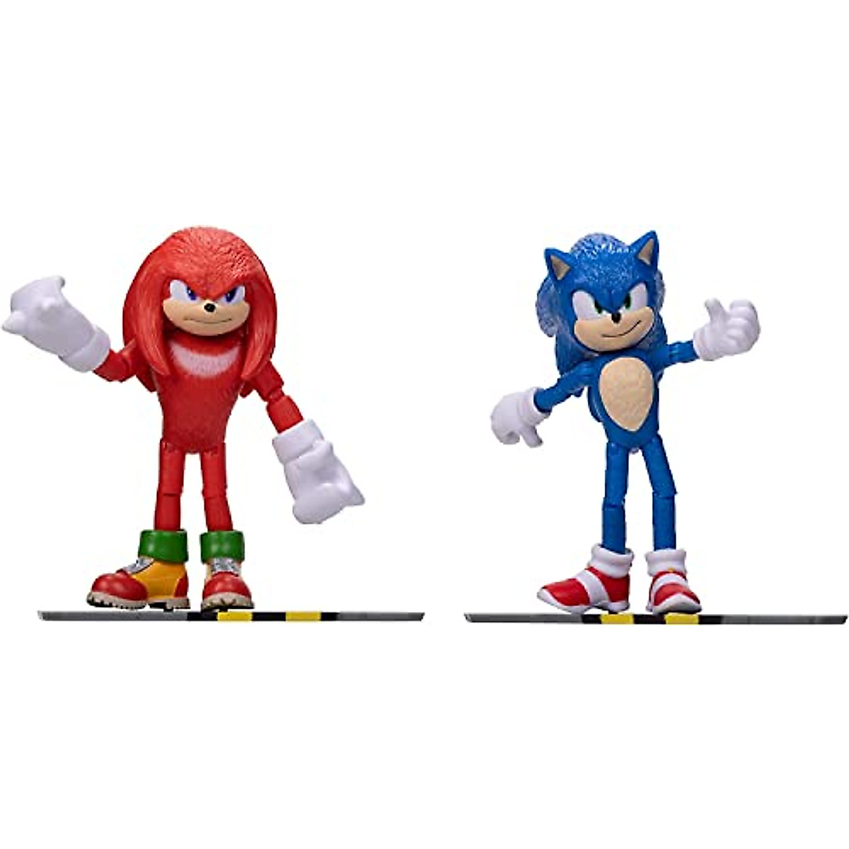Sonic the Hedgehog Sonic 2 Movie 4" Action Figure 2 Pack - Sonic & Knuckles , Red