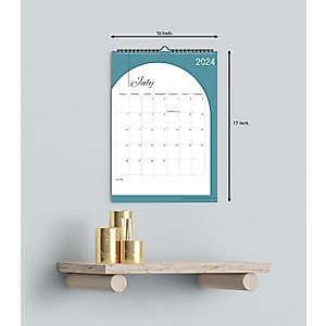 mudrit 2024 Wall Calendar, 12" X 17", 12 Monthly Calendar from Jan 2024 till Dec 2024, Spiral Bound for Office, Home, Family,Business, School Appointment Planning
