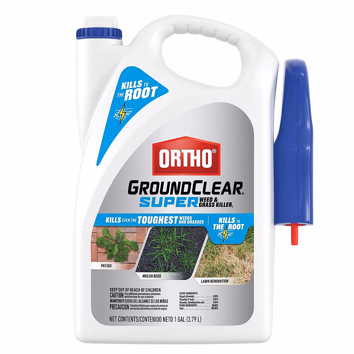 Ortho GroundClear Super Weed and Grass Killer1: Eliminates Tough Weeds and Grass, Ready-To-Use, Fast-Acting, 1 gal.