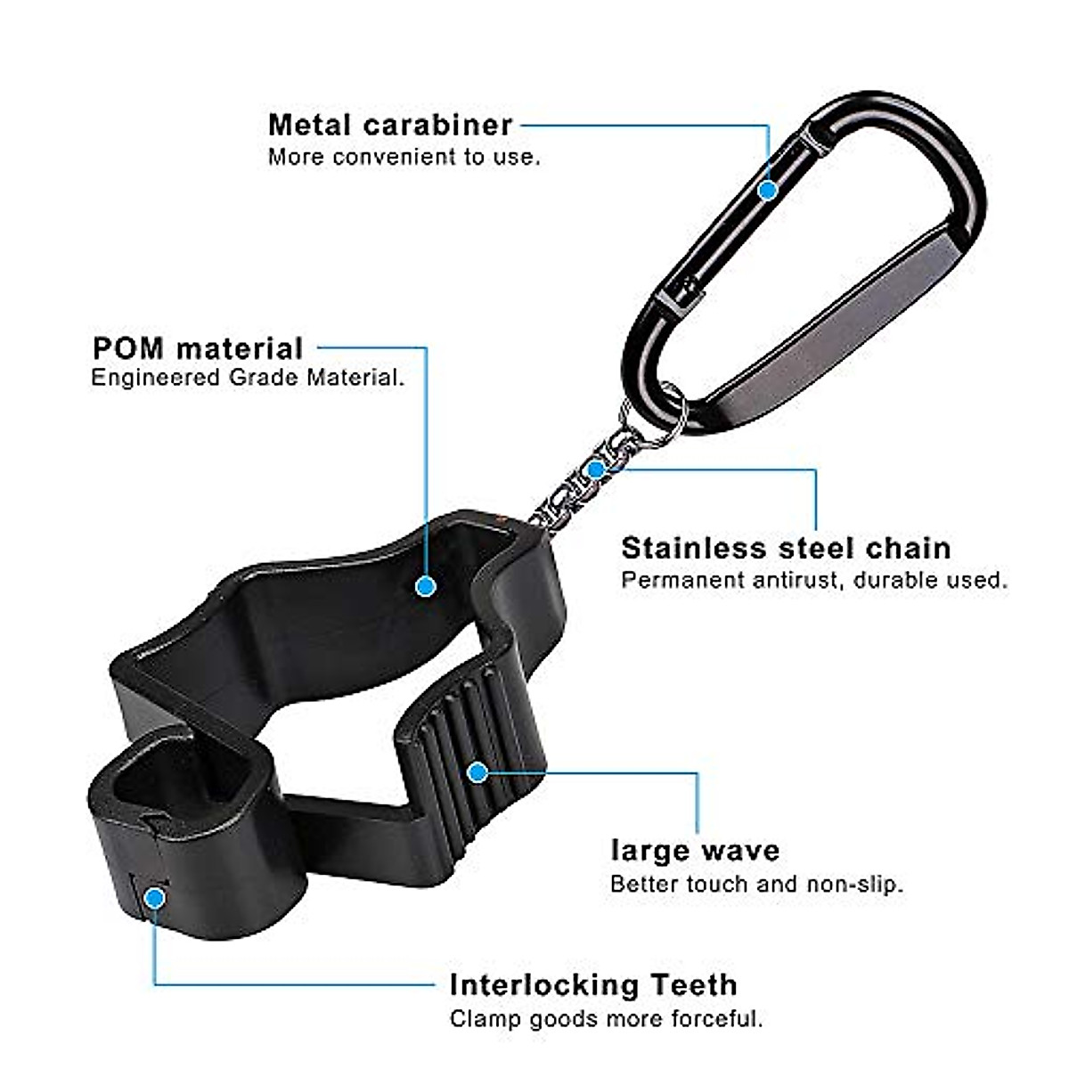 SELEWARE 5pcs Glove Clips for Work, Non-slip Metal Glove Clip Holder for Construction Belt, Guard Labor Worker Glasses Helmets Grabber Keeper, Black