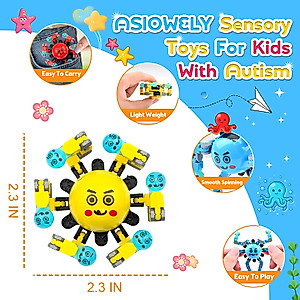 ASIOWELY Transformable Fidget Spinner Toys for Kids and Adults,3 PCS Easter Basket Stuffers Finger Sensory Toy for Teens with Autism ADHD Anxiety Relief,Birthdays Gifts for Boys Girls Travel Game