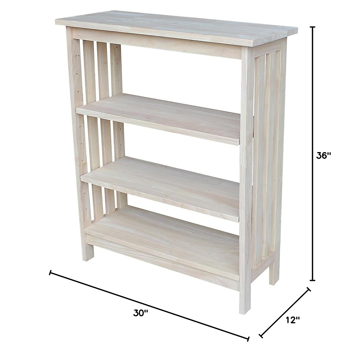 International Concepts 3 Tier Mission Shelf Unit, Unfinished