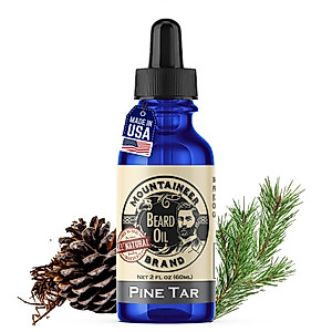 Mountaineer Brand Beard Oil - WV Pine Tar Scent - 100% Natural Conditioner and Softener For Men - Hydrates and Moisturizes for Beard Growth - Treats Dry Itchy Beards - 2oz